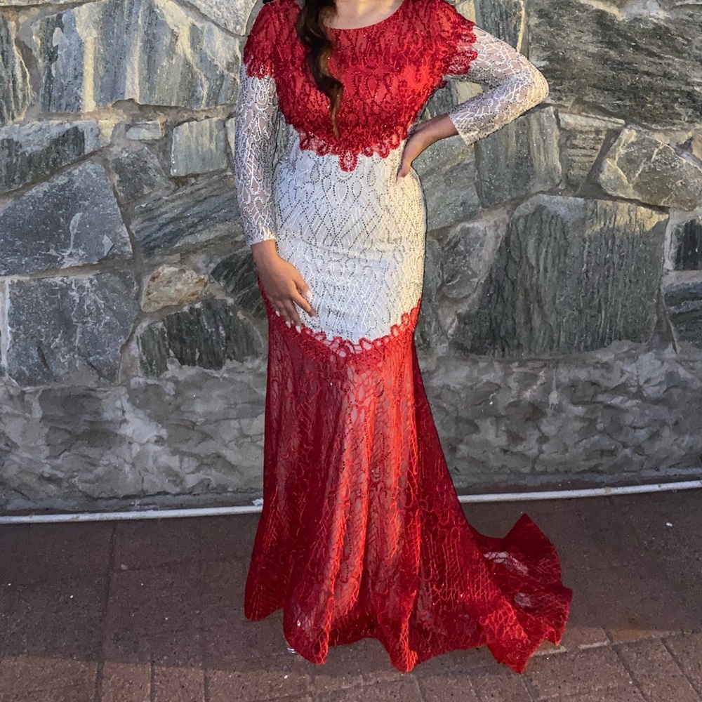Red And Silver Mermaid Dress - Gem